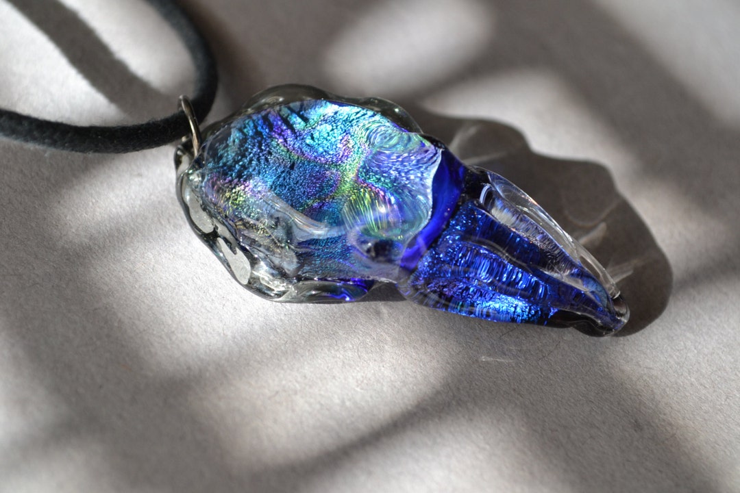 Cuttlefish Jewelry Sea Glass Aquamarine Necklace Cuttlefish Pendant ...