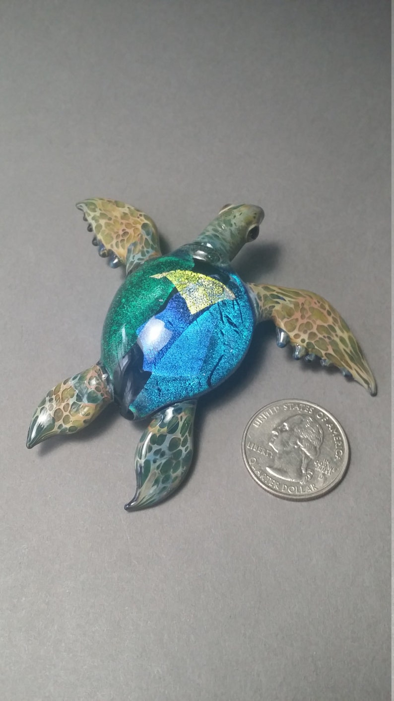 Blown Glass Sea Turtle Sculpture Beach Art Glass Sea Glass - Etsy UK