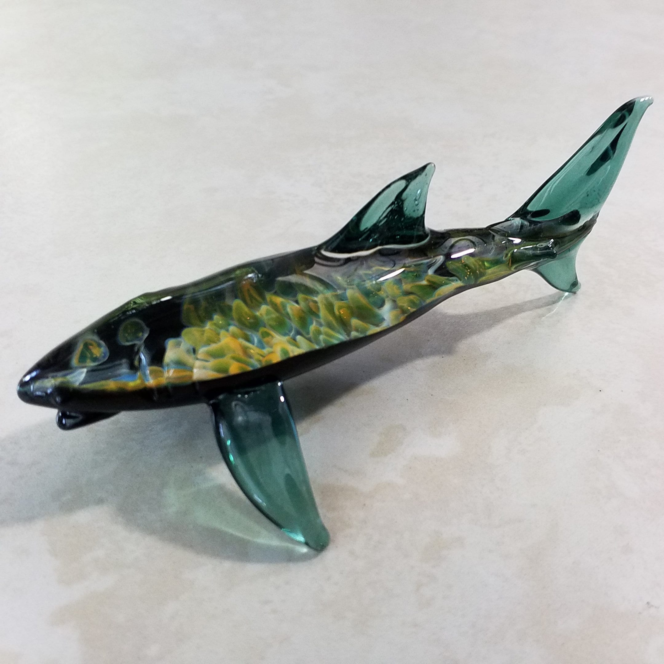 Shark Art Sculpture Blown Glass Shark Gift for Men Ocean | Etsy
