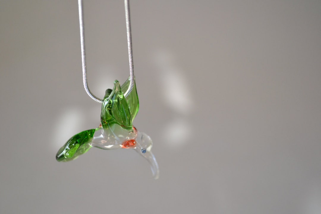 Ruby Red Throat Hummingbird Pendant on Silver Necklace a Great Gift for ...