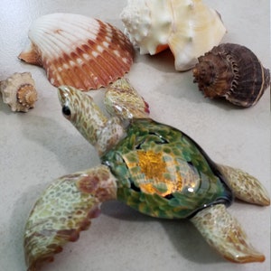 Glass Turtle Shell Sea Turtle Sea Shell Blown Glass Turtle Sculpture ...