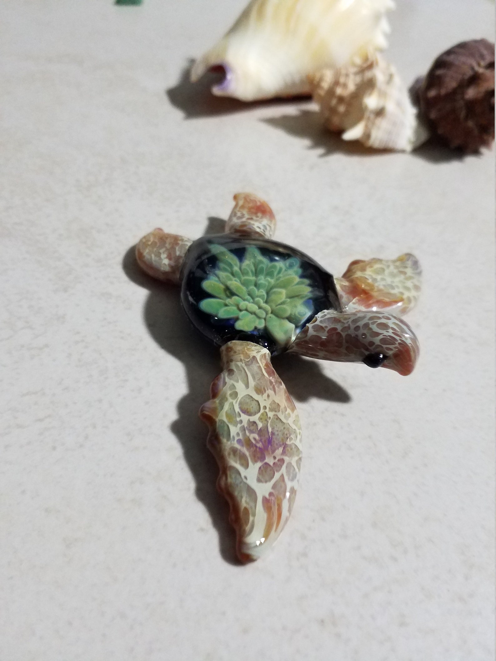 Green Sea Turtle Blown Glass Sculpture Gift for Him or Her - Etsy
