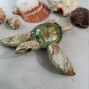 Glass Turtle Shell Sea Turtle Sea Shell Blown Glass Turtle Sculpture ...