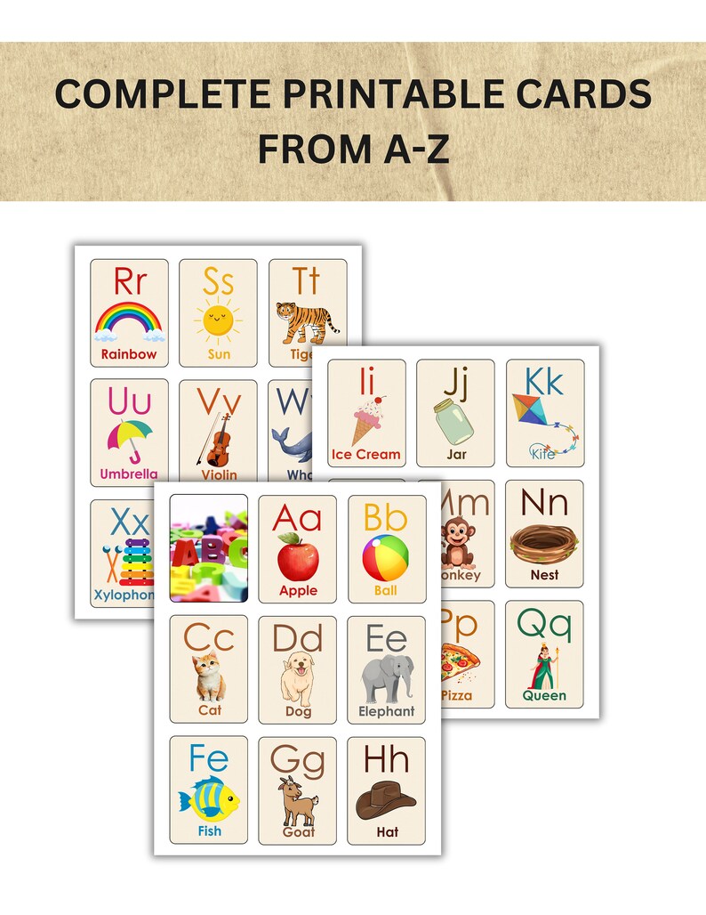 Printable Letters of the Alphabet Cards, ABC Flashcards, Alphabet ...
