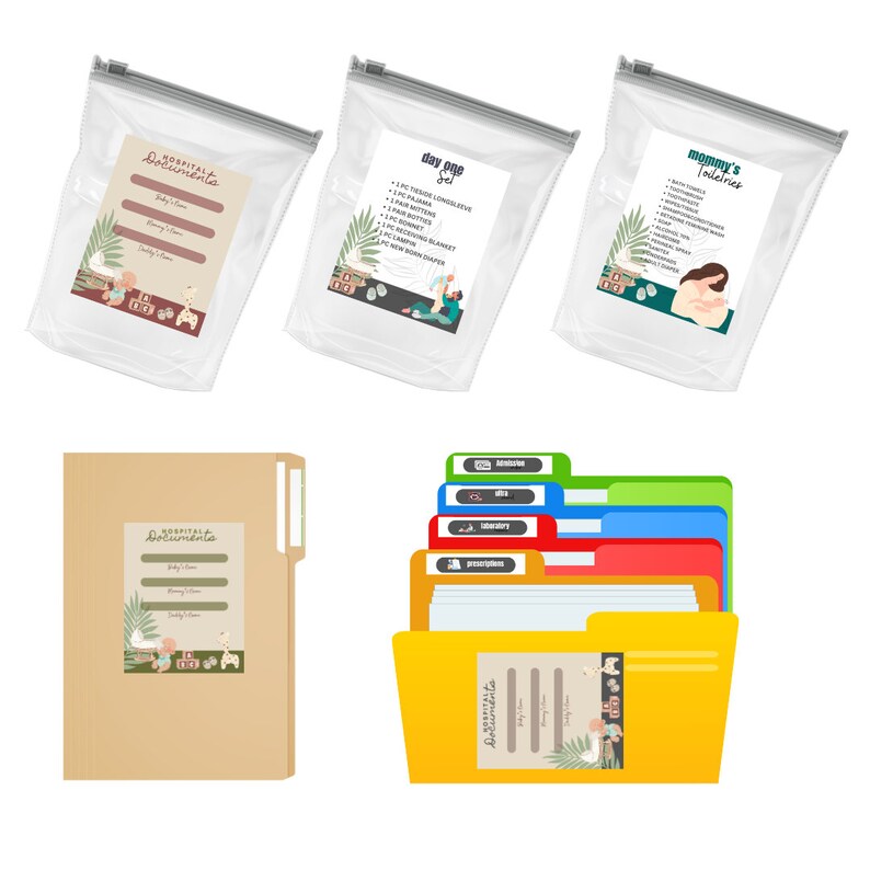 Newborn Hospital Bag Checklist Labels Pink - Etsy
