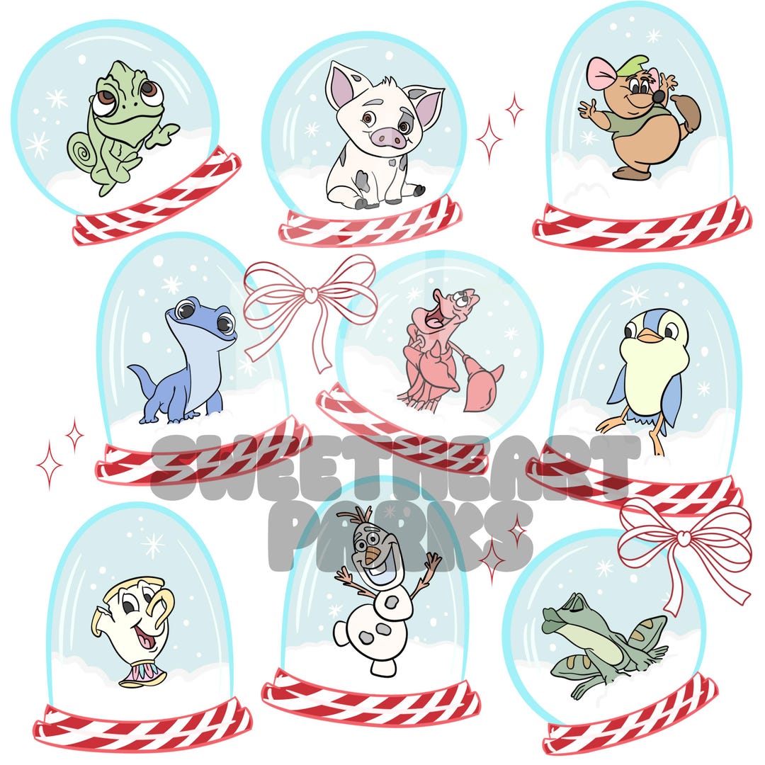 Christmas Princess Sidekick Snow Globe PNG: T-shirt Sublimation Design ...