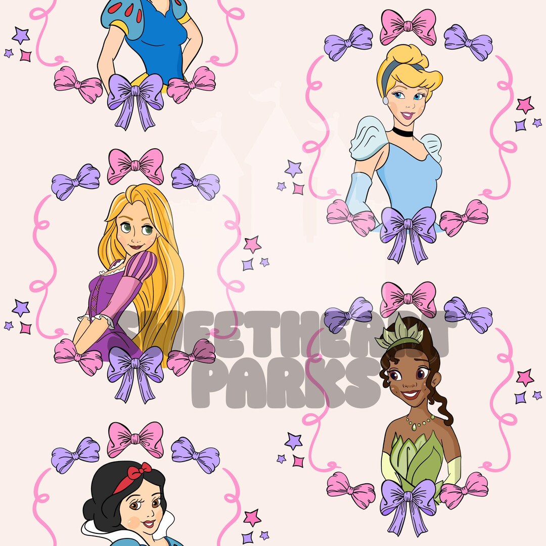 Magical Mouse Bayou Princess Bow | Seamless Repeating Pattern | Digital ...