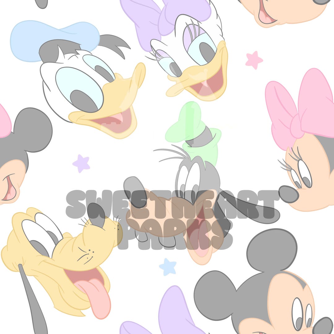 Magical Mouse Duck Pastel Pattern: Seamless Theme Park Design (digital ...