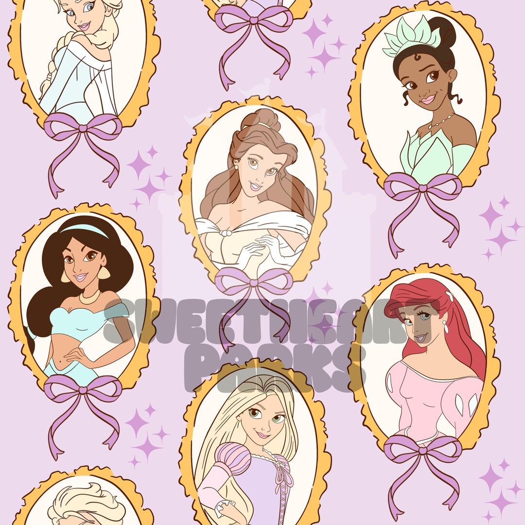 Magical Princess Frame Seamless Pattern: Fabric Sublimation (digital ...