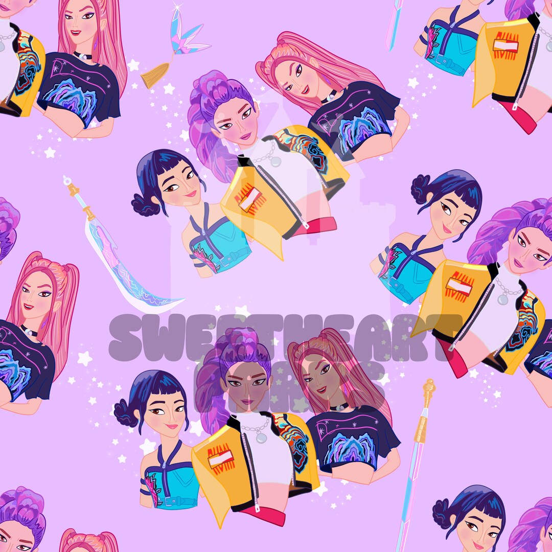 Kpop Girl Band PURPLE | Seamless Repeating Pattern | Digital File ...