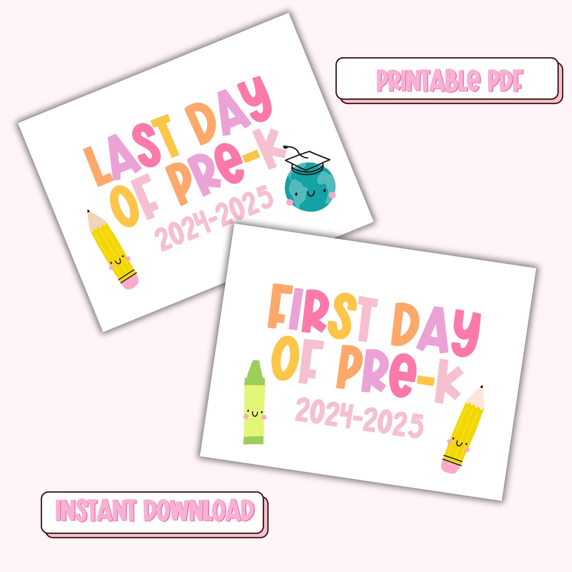 Printable First and Last Day of School Sign, Printable Classroom ...