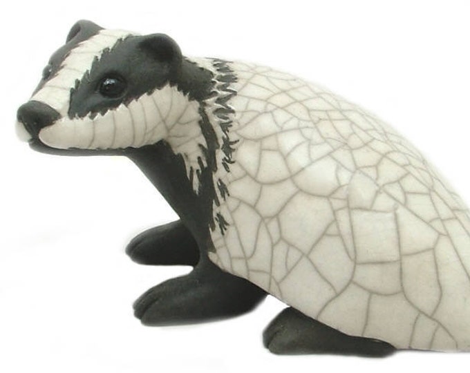 Badger Ceramic Raku Fired Pottery Animal British Wildlife Woodland ...