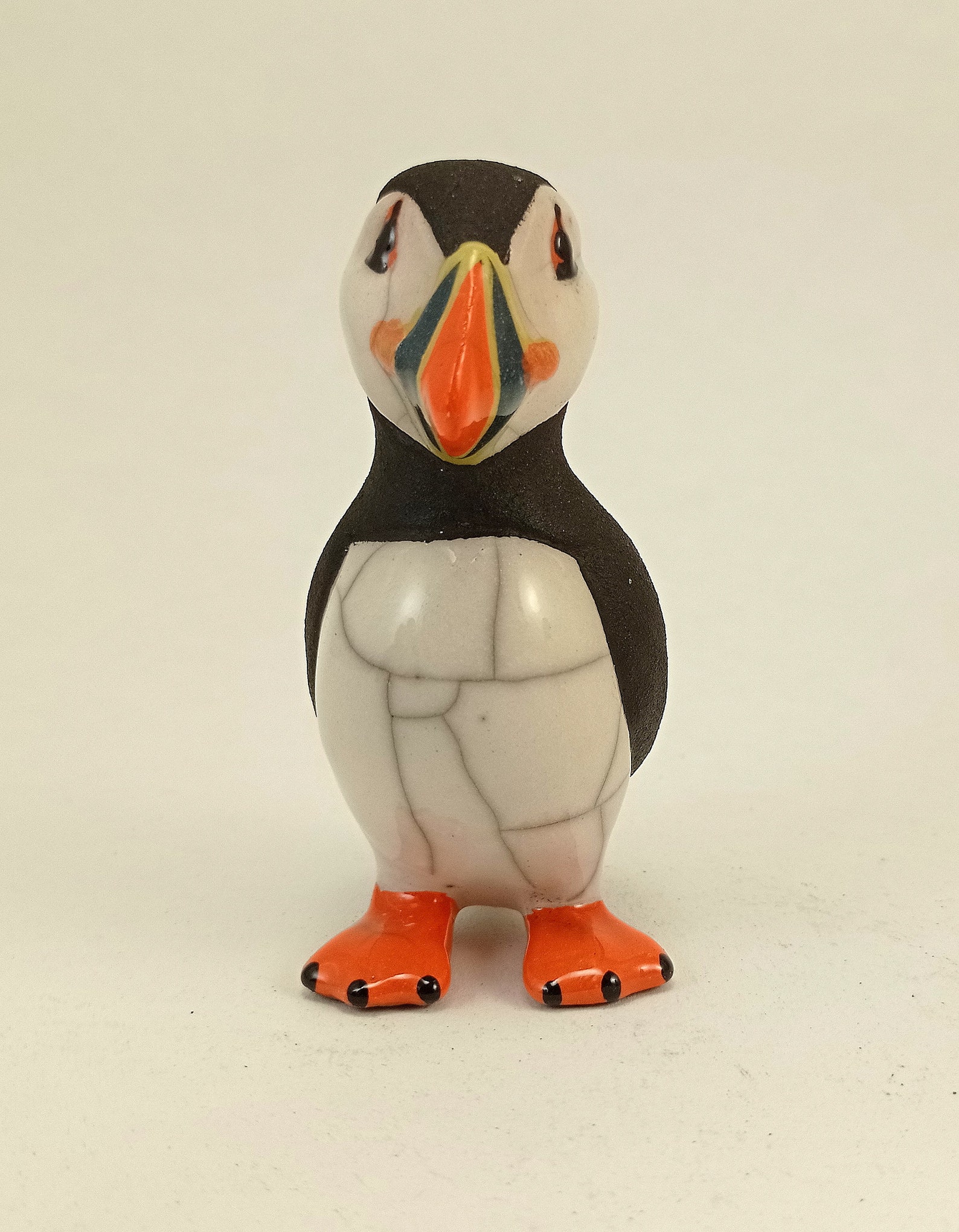 Standing Puffin in FULL COLOUR Small Ceramic Raku Fired - Etsy
