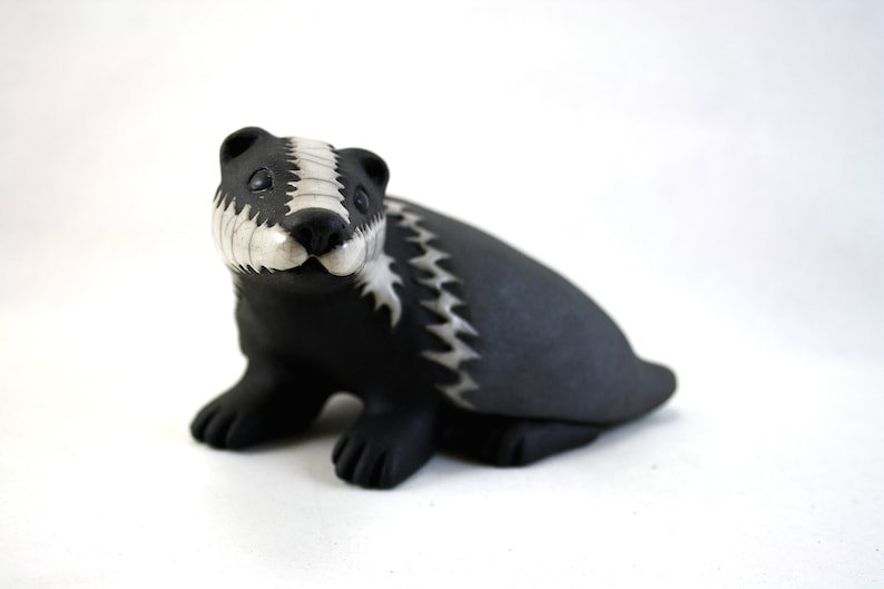 Badger - Ceramic Raku Fired Pottery Animal British Wildlife Woodland ...
