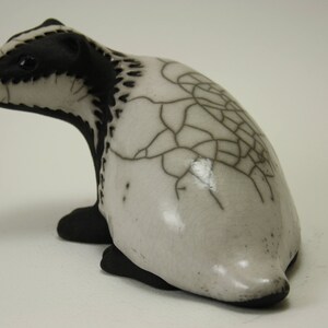 Badger - Ceramic Raku Fired Pottery Animal British Wildlife Woodland ...