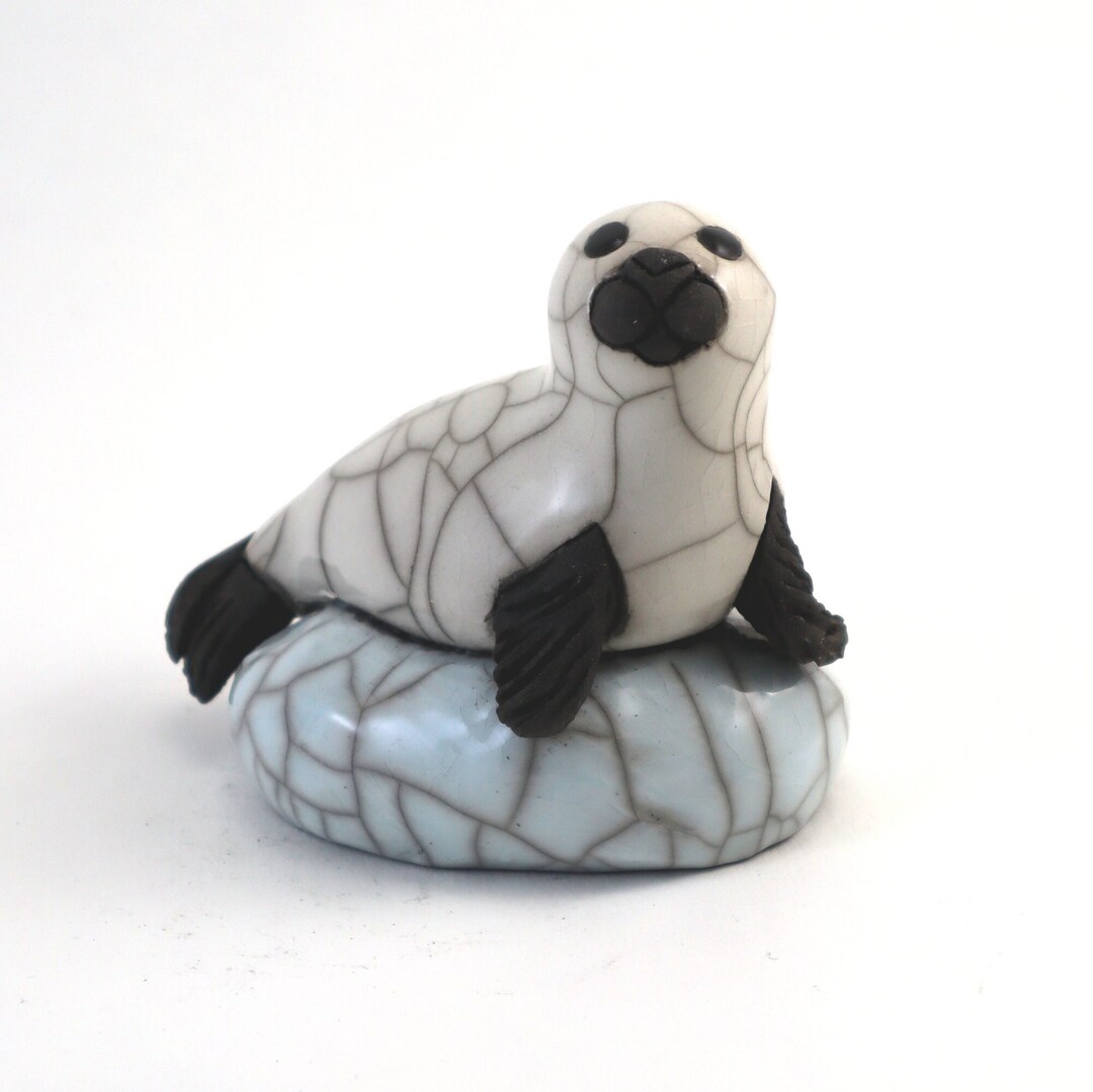 Seal on Rock Ceramic Raku Fired Pottery Animal Sculpture - Etsy