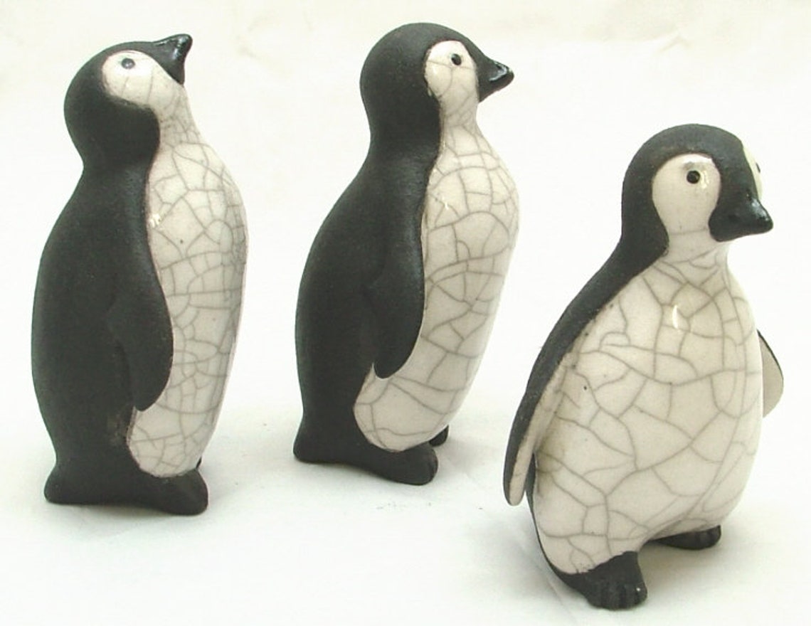 Penguin Chick Running Ceramic Raku Fired Sculpture - Etsy