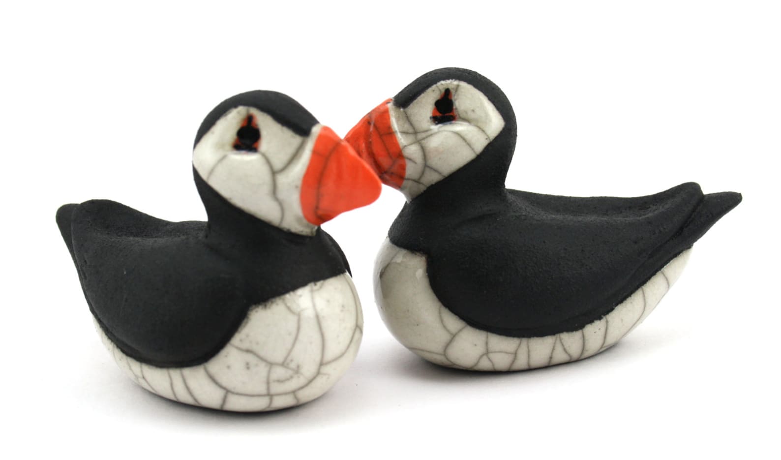 Puffin Sitting Nesting - Small - Ceramic Pottery Raku Fired Sculpture ...