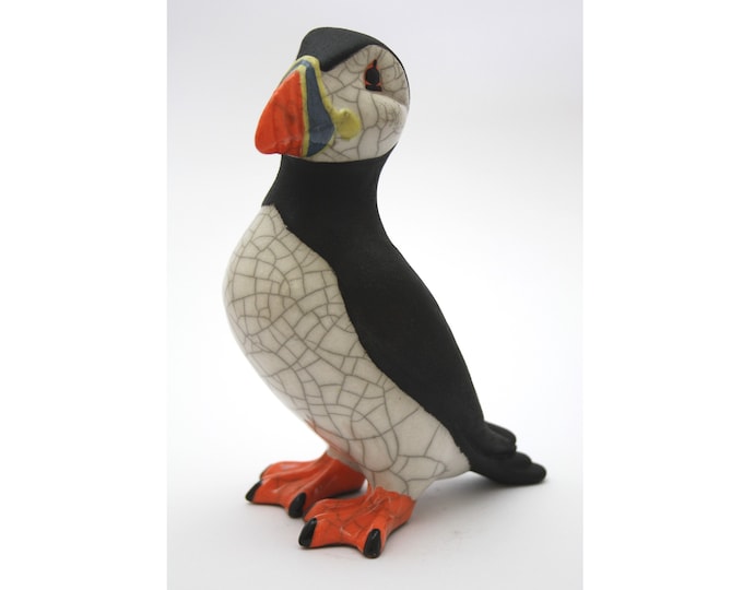 Puffin Standing - Ceramic Raku Fired Sculpture - Etsy UK