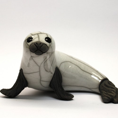 Curled Seal Raku Fired Ceramic Sculpture - Etsy Curled Seal Raku Fired Ceramic Sculpture - Etsy