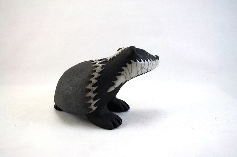 Badger - Ceramic Raku Fired Pottery Animal British Wildlife Woodland ...