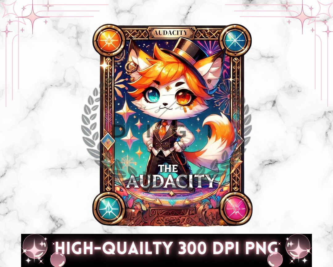 The Audacity Tarot Card PNG, Cute Cat Sublimation Design, Funny Cat ...
