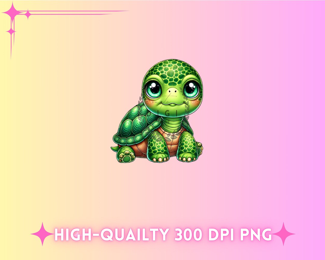 Turtle Clipart PNG, Cute Animal Illustration for Crafts, Cards ...