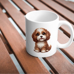 Cavapoo Dog Clipart PNG, Cute Animal Illustration for Crafts, Cards ...