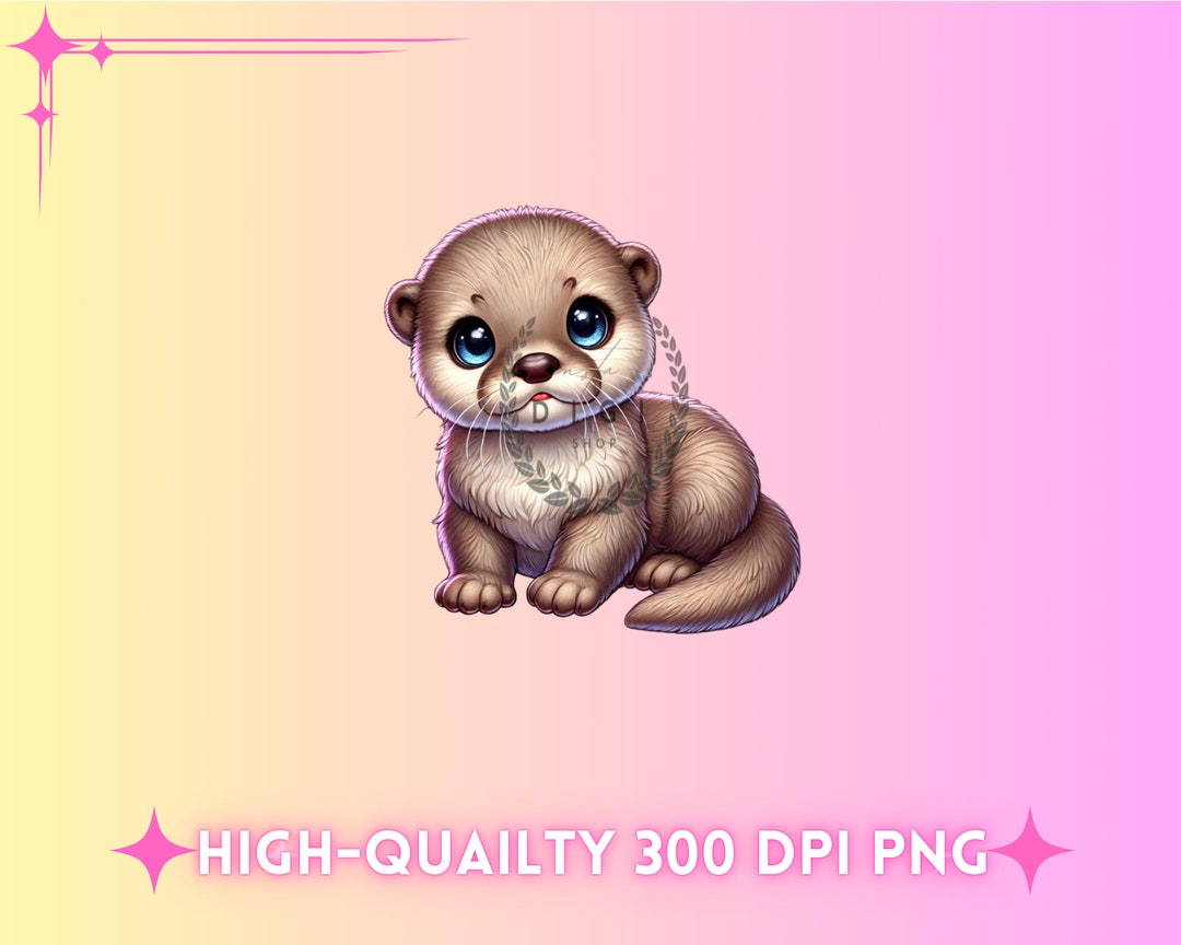 Otter Clipart PNG, Cute Animal Illustration for Crafts, Cards ...