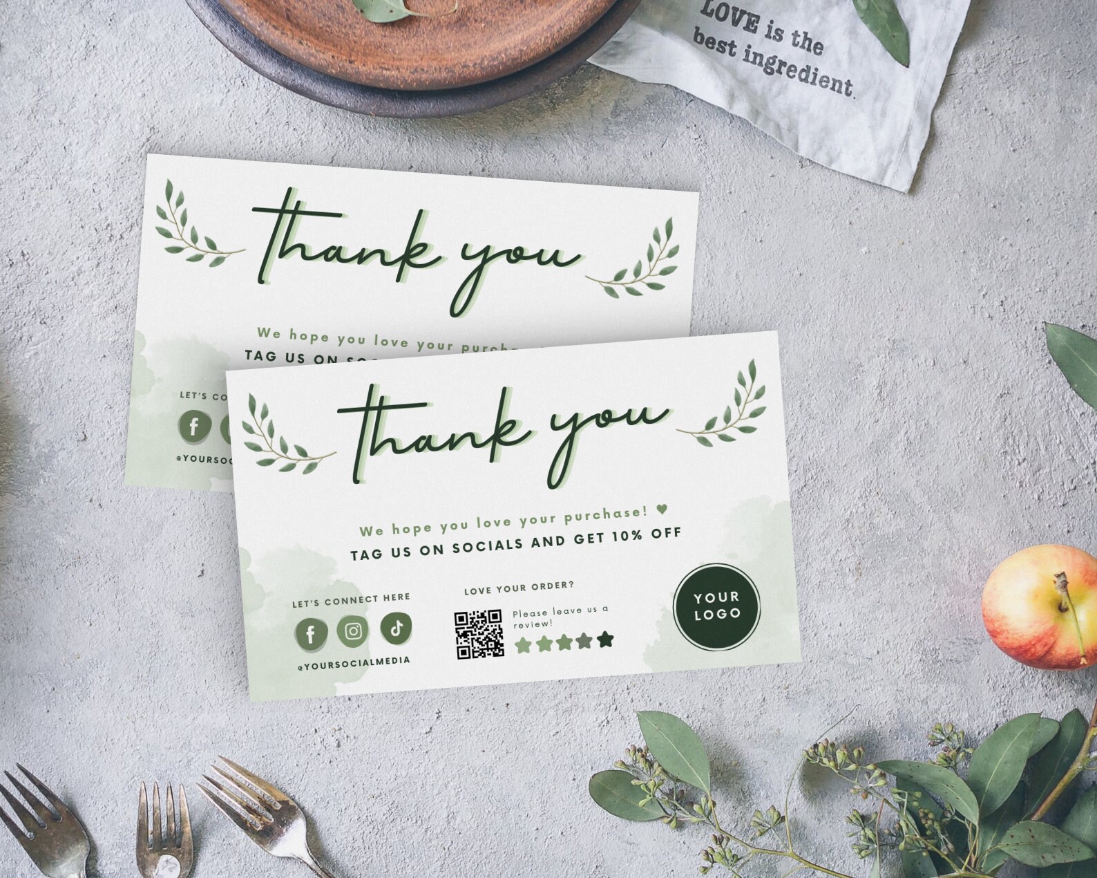 Thank You Card, Editable in CANVA, Thank You for Order Packaging Card ...