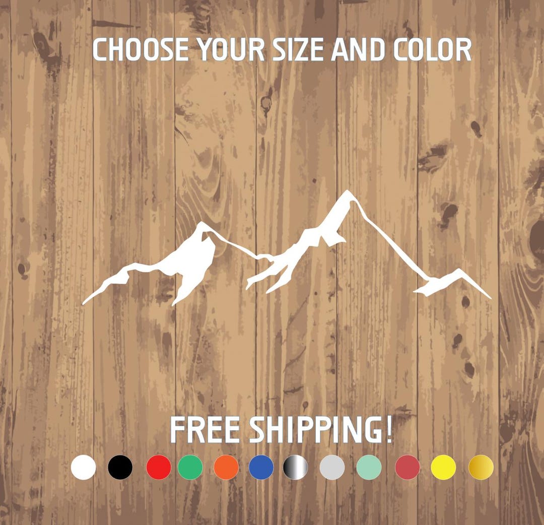 Mountain Range Decal - Multiple Colors and Sizes Available - Car Decal ...