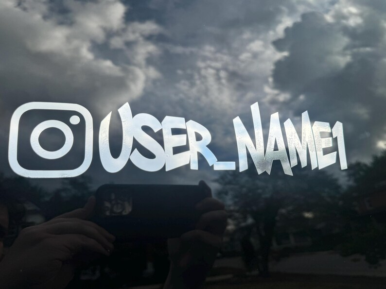 Custom Instagram Name Decal Chrome Personalized IG Username Decal ...