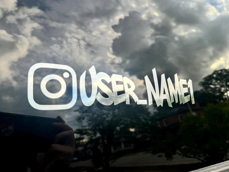 Custom Instagram Name Decal Chrome Personalized IG Username Decal ...