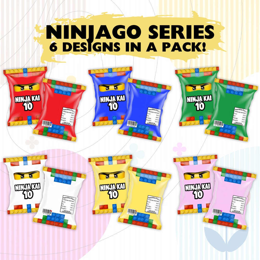 Ninjago Series Chip Bag Editable Template - Etsy