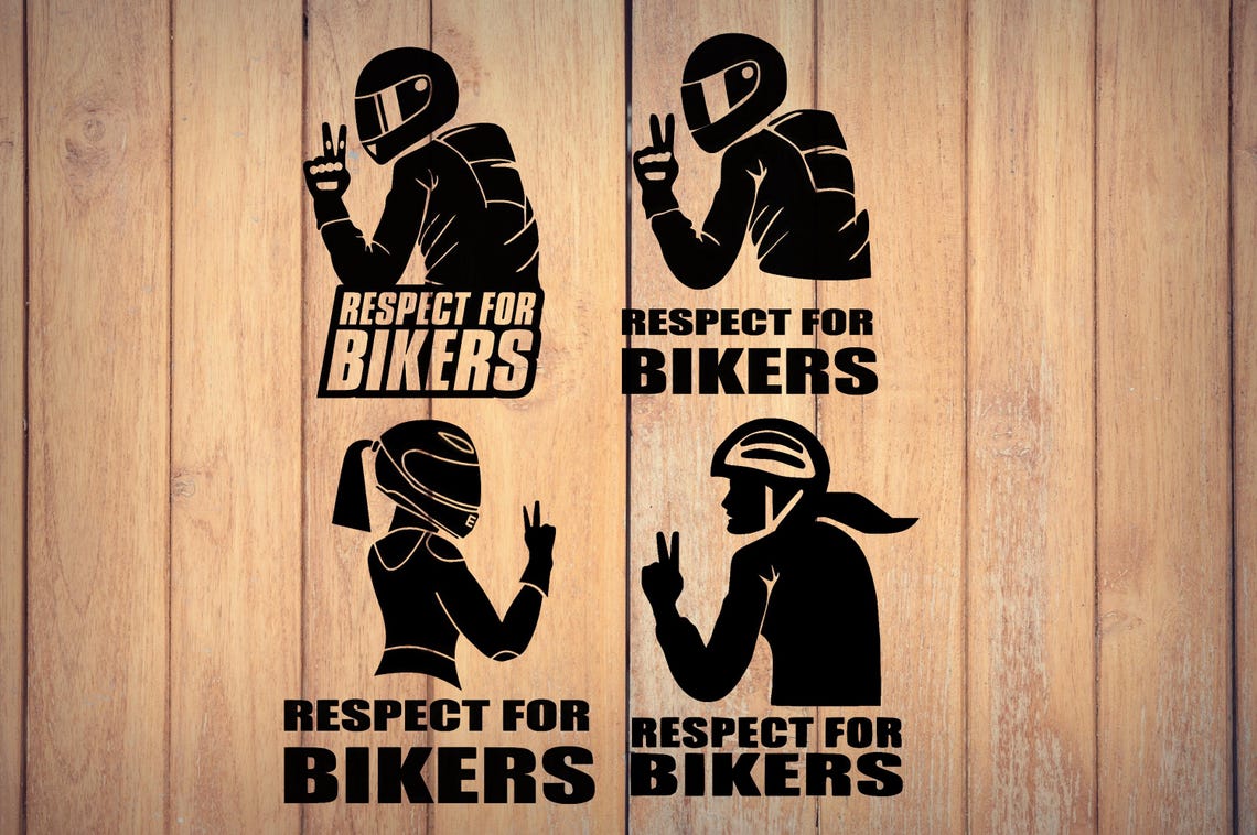 4 X Respect for Bikers SVG PNG for Motorcycle Decals Bundle Svg Motor ...