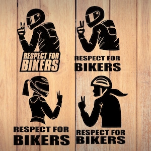 4 X Respect for Bikers SVG PNG for Motorcycle Decals Bundle Svg Motor ...