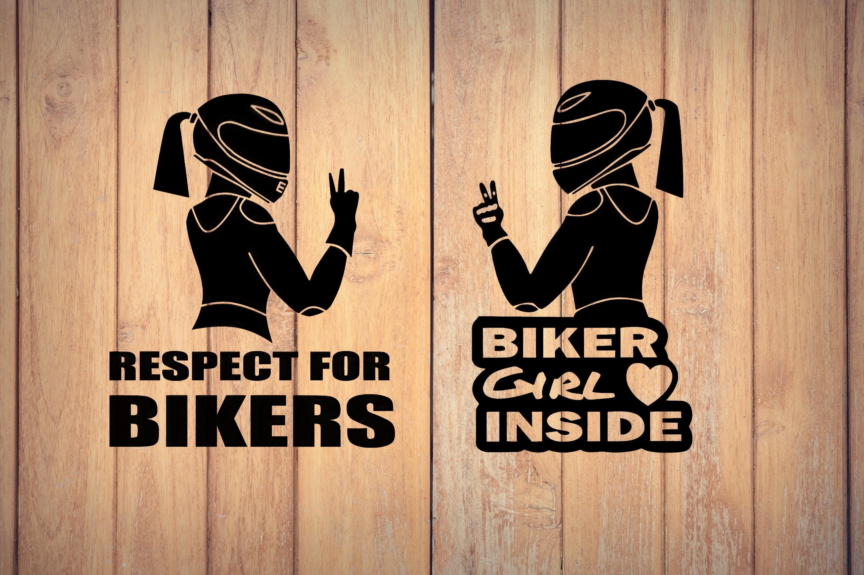 2 X Respect for Bikers SVG PNG Biker Girl for Motorcycle Decals Svg ...
