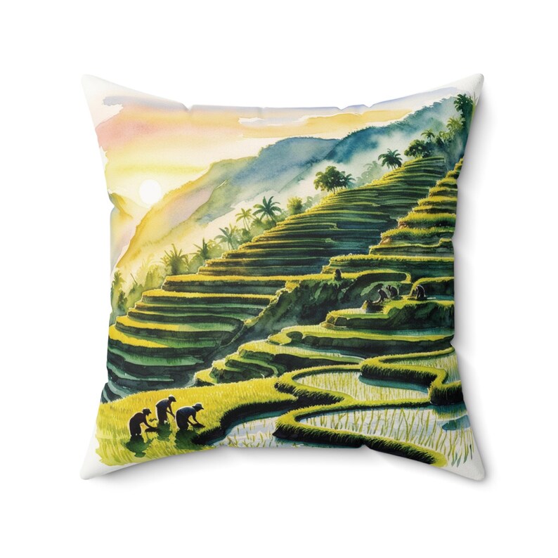 Rice Terraces Pillow 3D Graphic Square Polyester Modern Art Home Decor ...