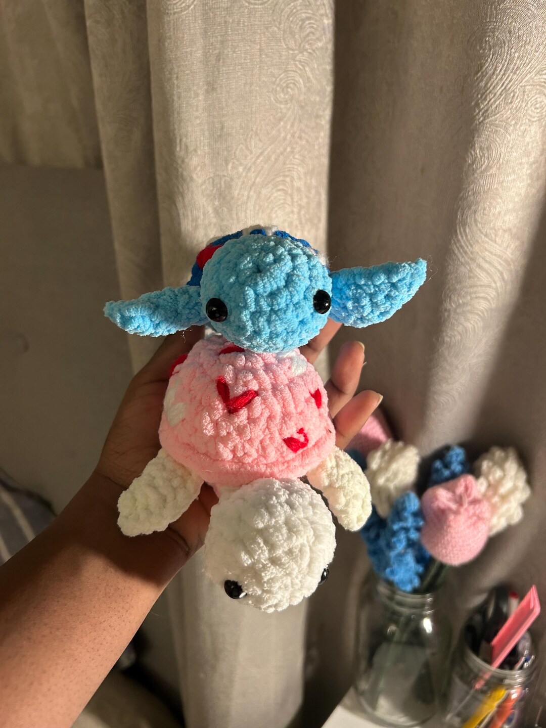 Handmade Crochet Turtle With Heart Shell Valentines Day Gift, Cute ...