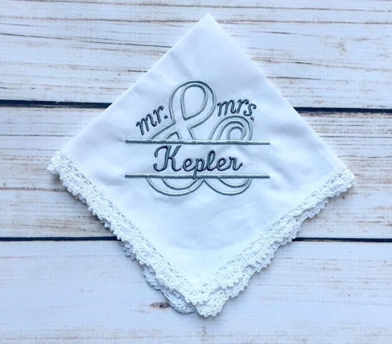 Mr. and & Mrs. Lace Handkerchief Personalized Lace Hankie - Etsy