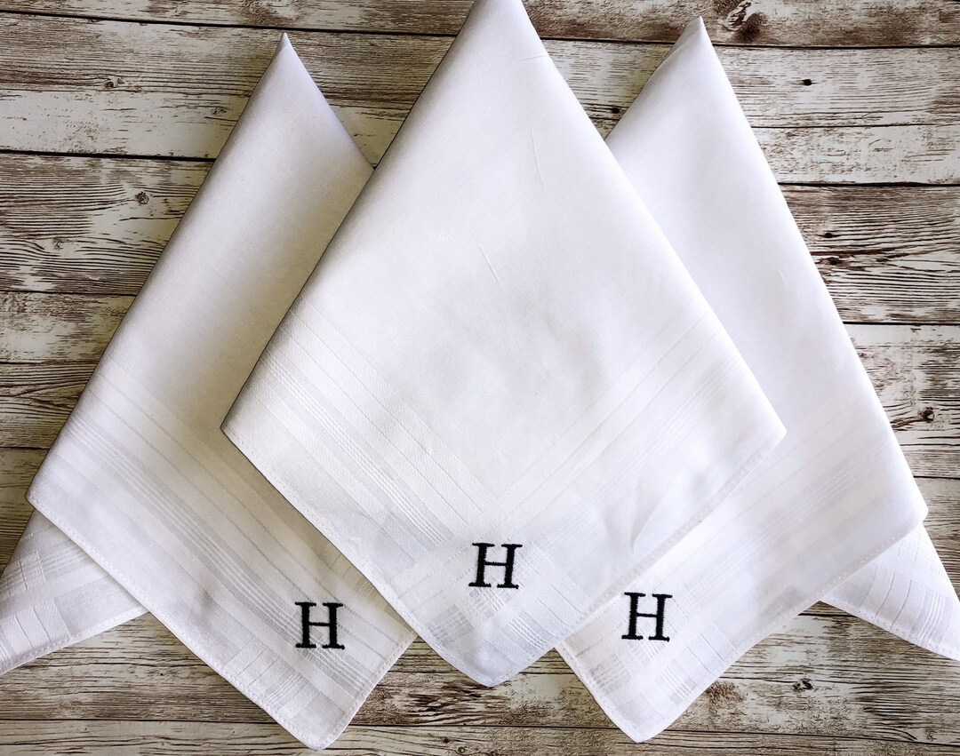 Three Pack Personalized Handkerchiefs Hankies Custom Customized ...