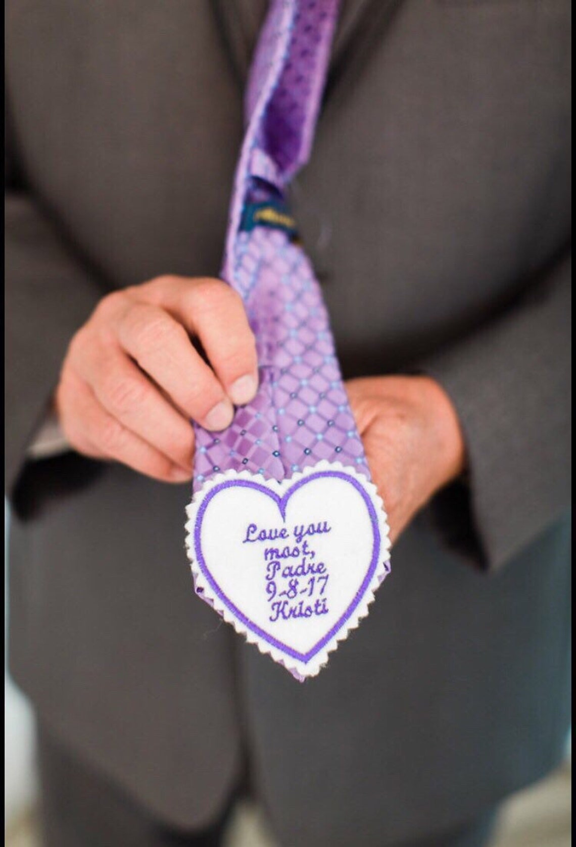Embroidered Wedding Day Tie Label Personalized Custom Monogramed for ...