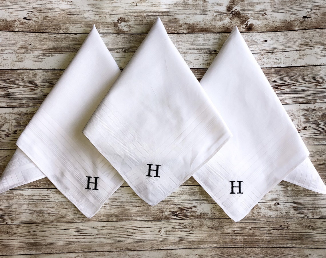 Three Pack Personalized Handkerchiefs Hankies Custom Customized ...