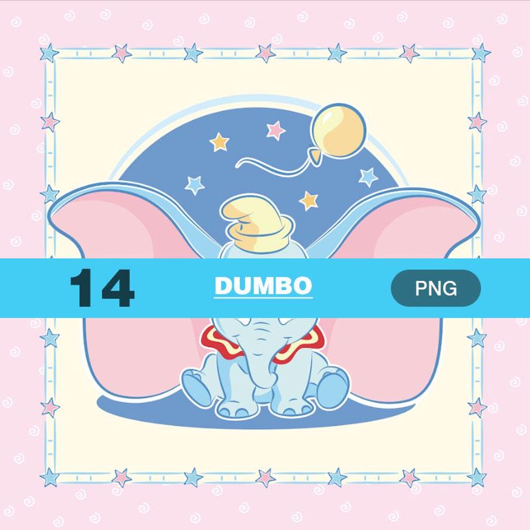 14 Dumbo Background Vector Image Big Ear Elephant Beautiful Pillow ...