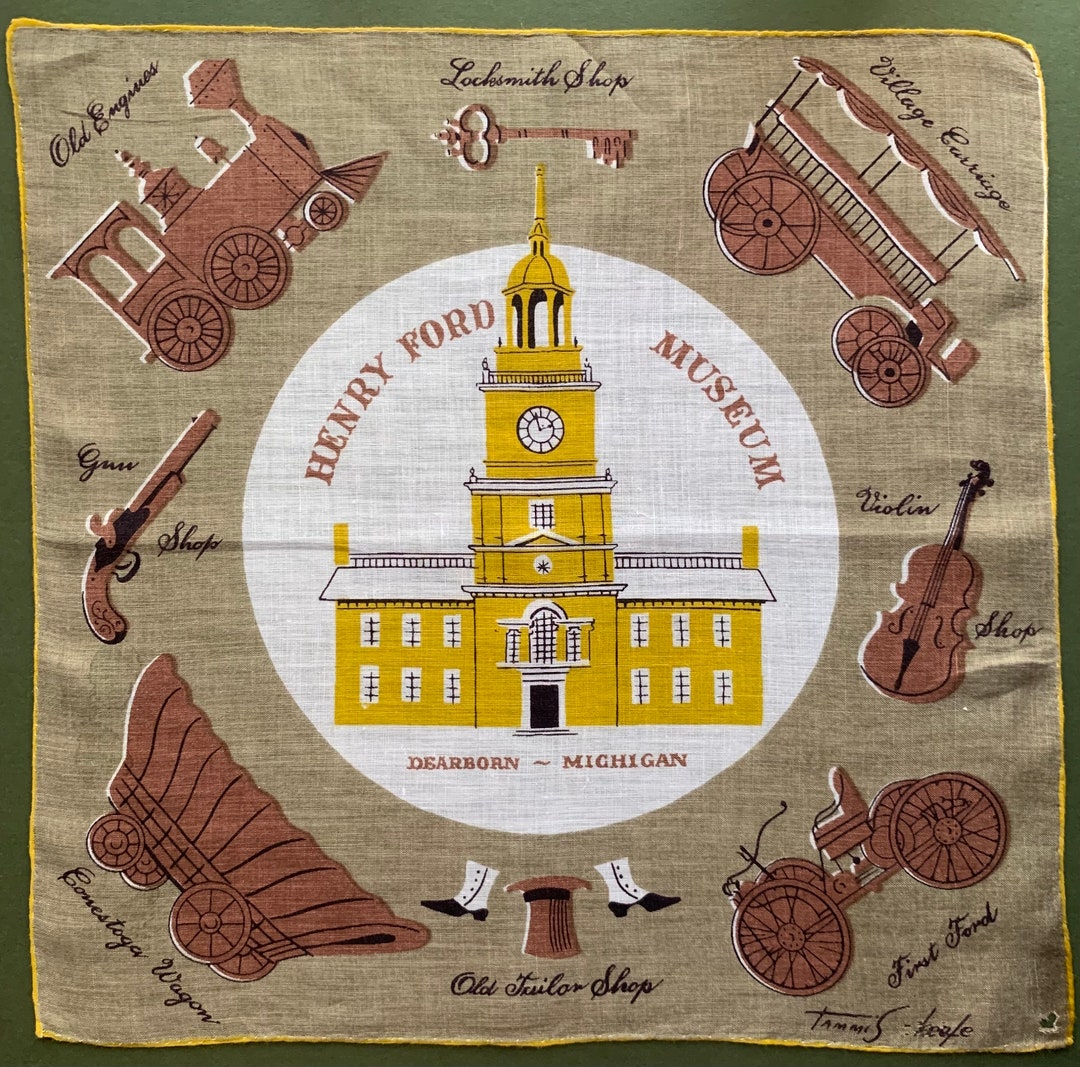 Tammis Keefe Vintage Handkerchief - Henry Ford Museum - Etsy