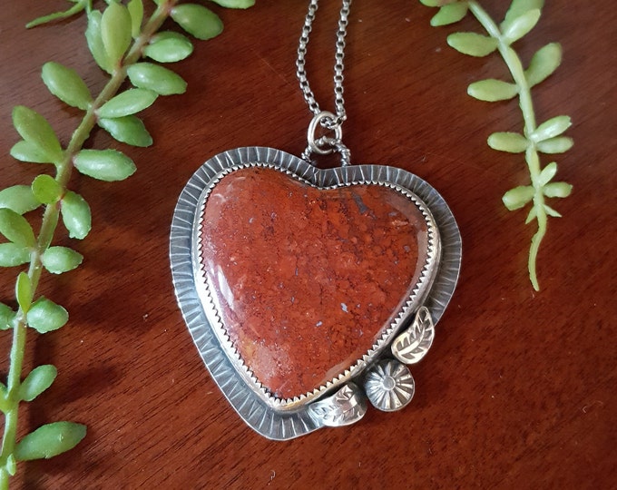 Brenda Agate Heart Necklace Sterling Silver Heart Necklace - Etsy