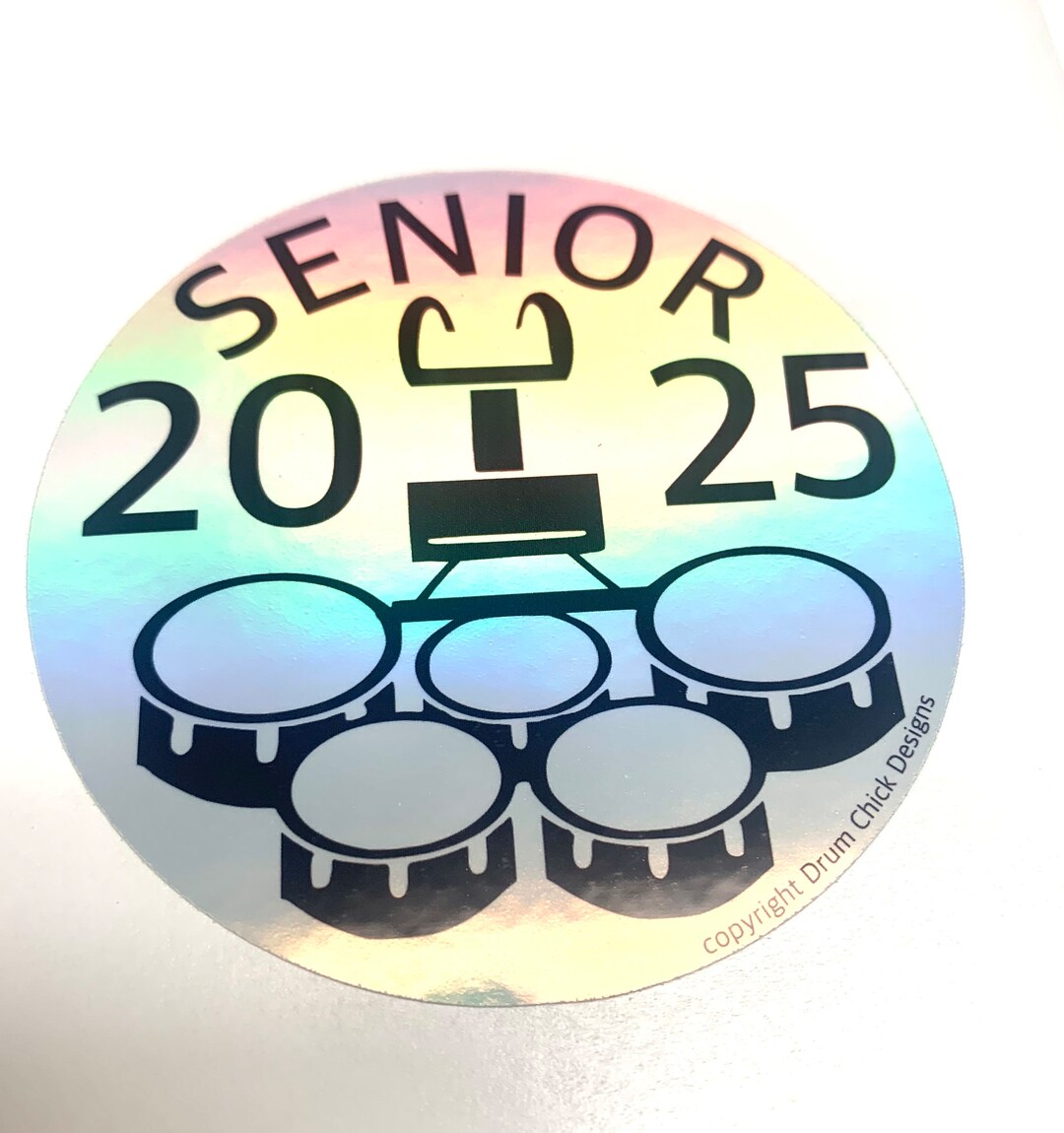HOLOGRAPHIC Drumline Tenor Drum Quads Senior 2025 Decal Sticker - Etsy