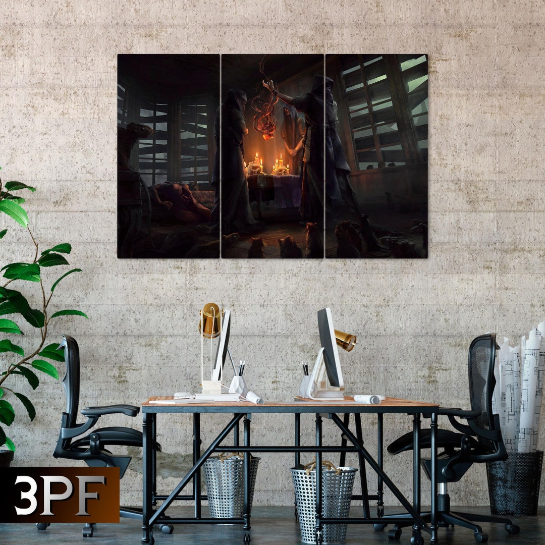 Dark Ritual, Cultists, Lovecraft, Monster Canvas, Horror Print ...