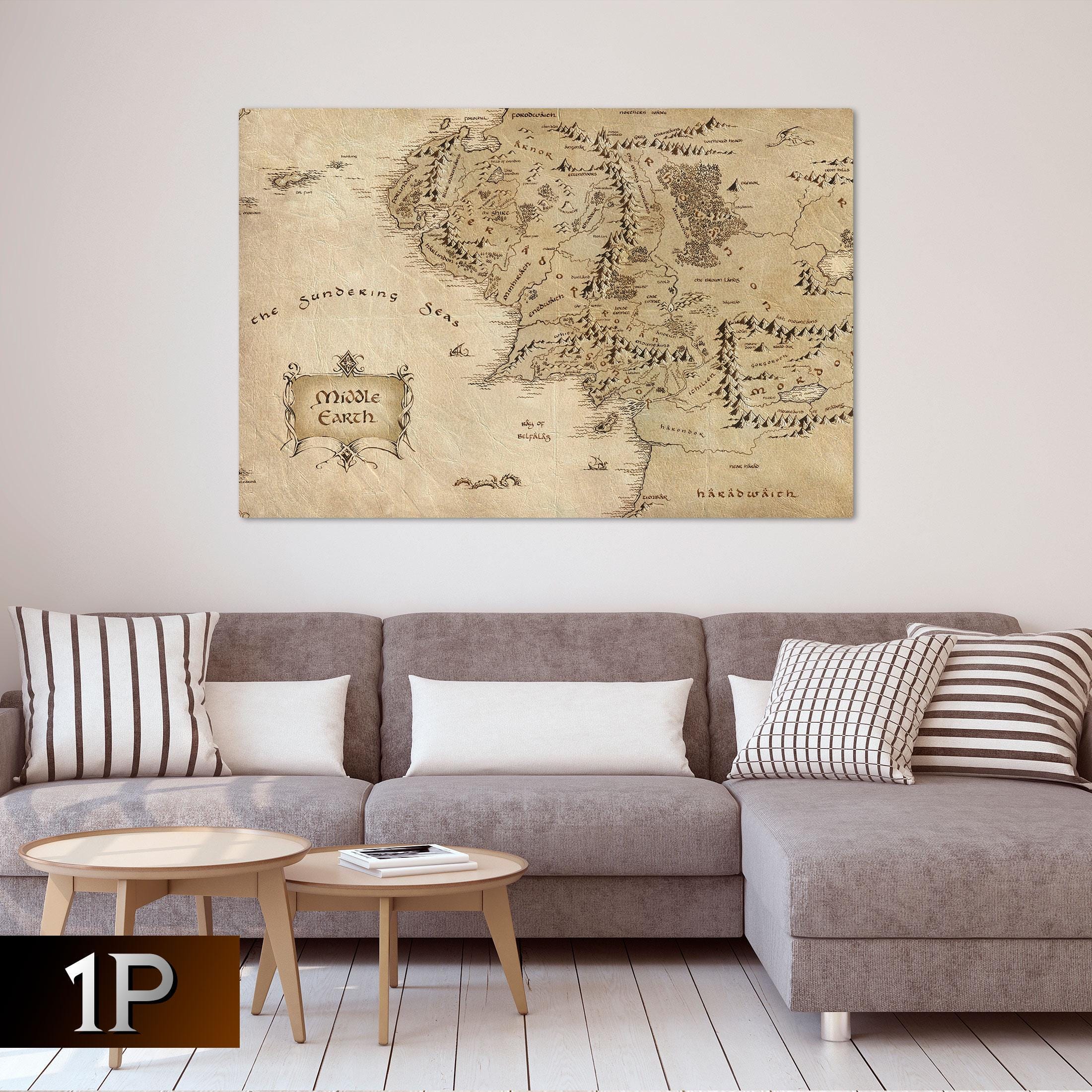 Map of Middle Earth, Map of Game, Map Canvas, Lotr Art, Lotr Canvas ...
