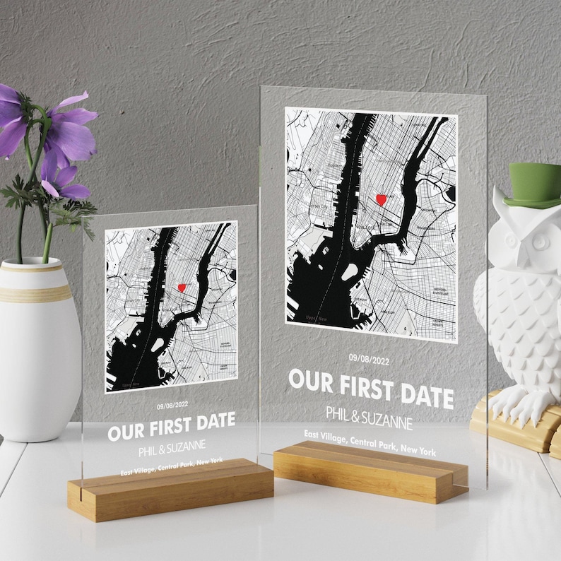 Where We Met Map, Custom First Date Map, Where It All Began Acrylic ...